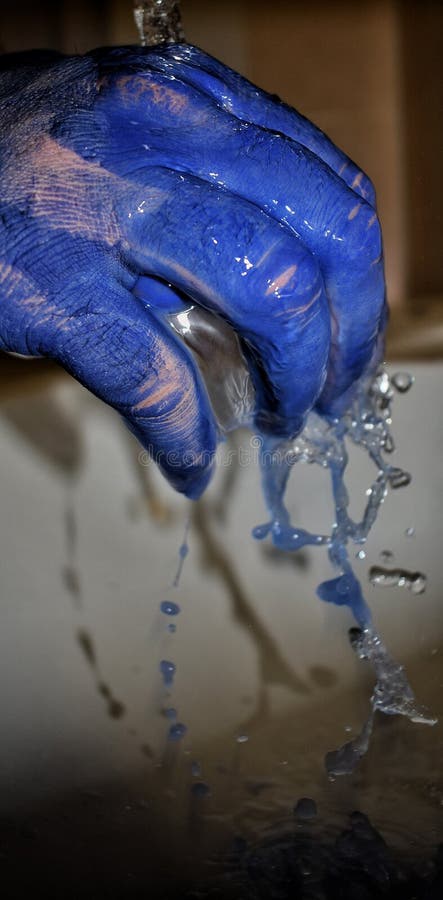 Blue hands stock image. Image of cool, washing, blue - 86405139