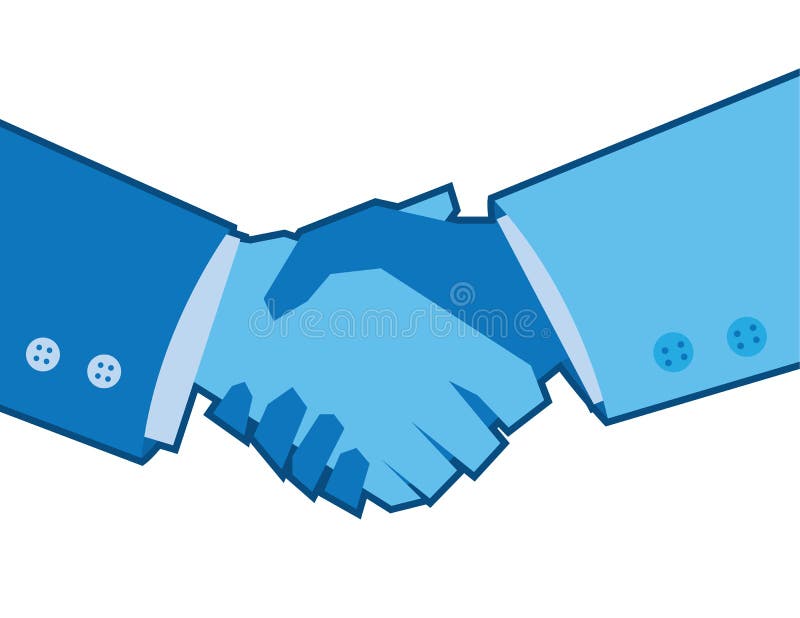 Blue Handshake stock vector. Illustration of team, buttons - 23846613