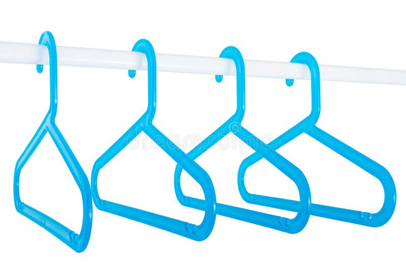 Colored Hangers on a Rod in a Wardrobe Stock Image - Image of storage ...