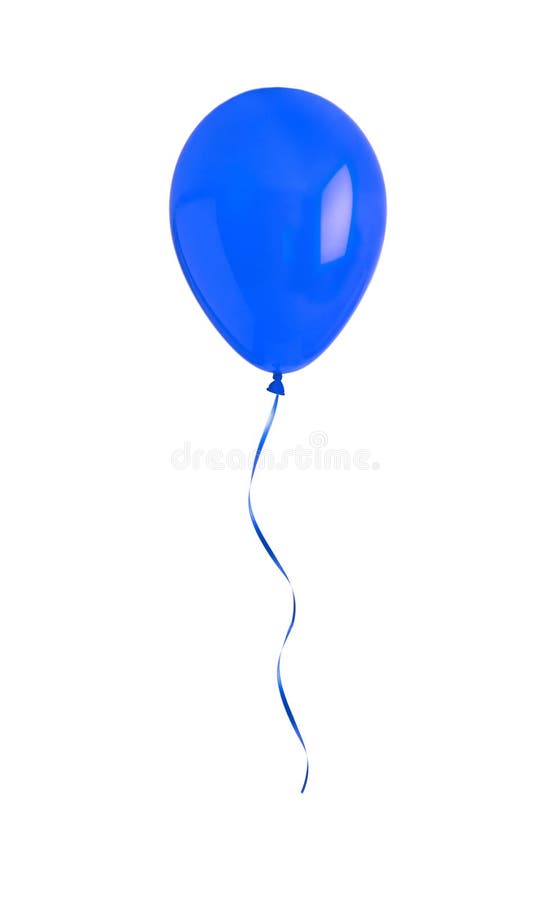 Blue Happy Air Flying Balloon Isolated on White Stock Image - Image of ...