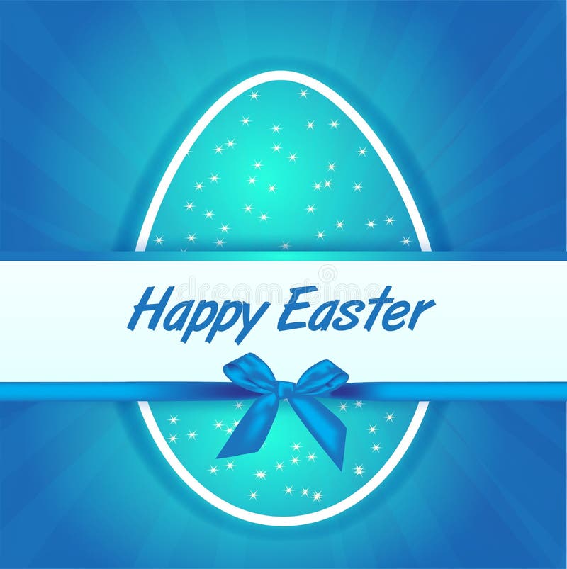 Blue Happy Easter stock vector. Illustration of decor - 29598758