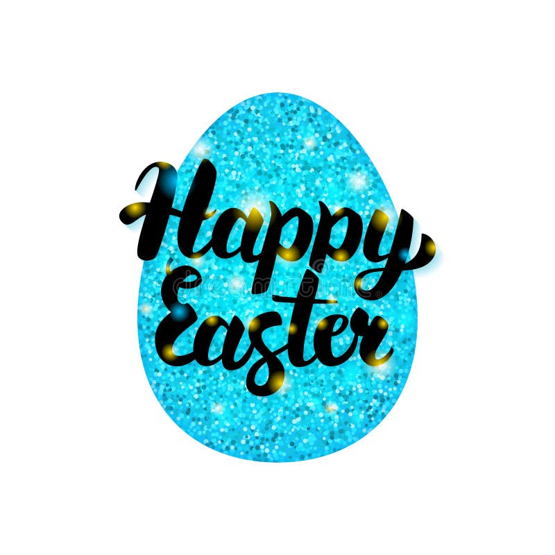 Blue Happy Easter Greeting stock vector. Illustration of banner - 89122708