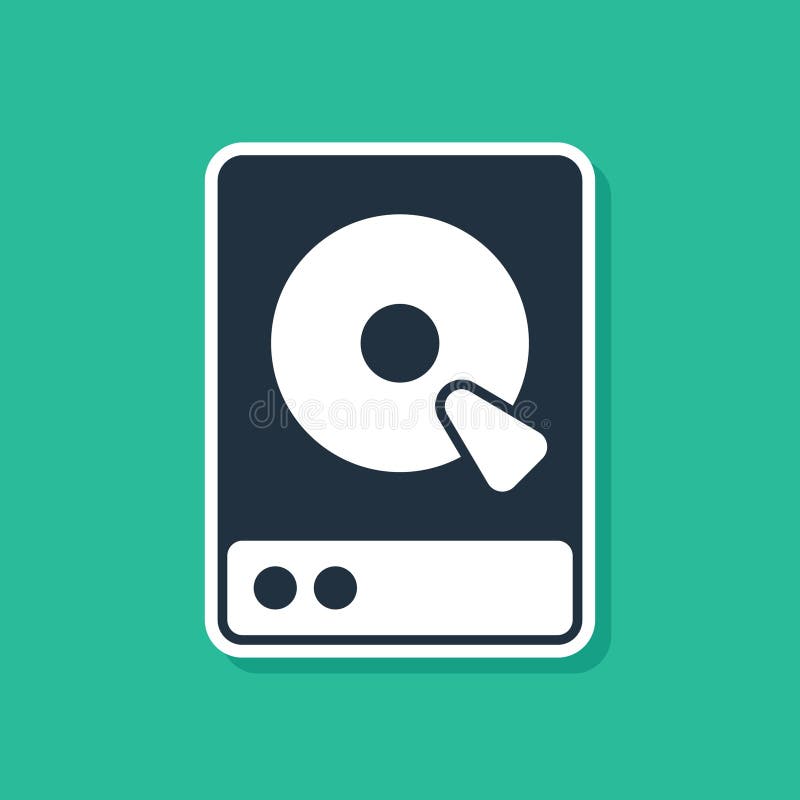 Blue Hard Disk Drive HDD Icon Isolated on Green Background. Vector ...