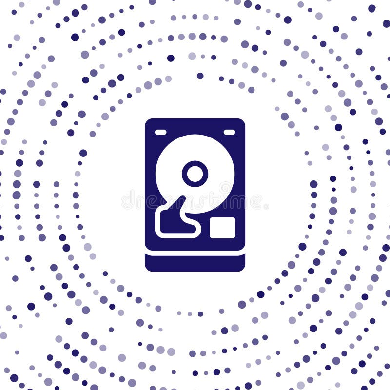 Blue Hard Disk Drive HDD Icon Isolated on White Background. Abstract ...