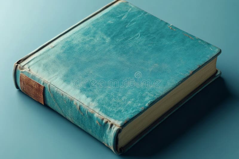 A Blue Hardcover Book Mockup Placed on a Blue Backdrop. 3D Rendering ...