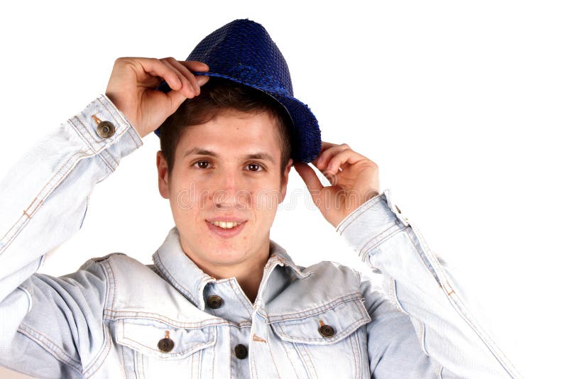 Blue hat stock image. Image of head, casual, happy, lifestyle - 50964679