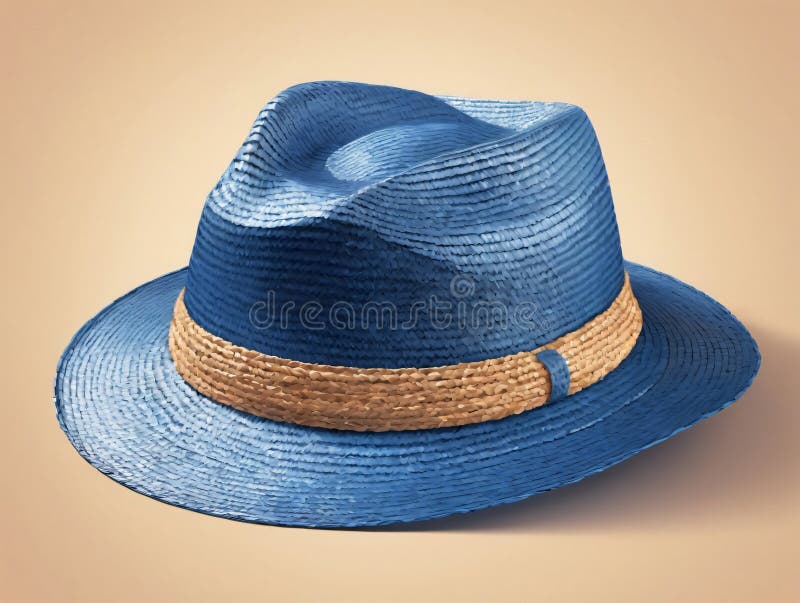 A Blue Hat on a Tan Background. Generative AI Stock Illustration ...