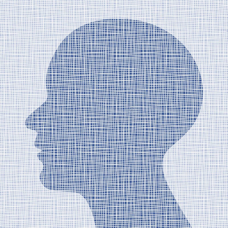 Blue Head Profile on Canvas Texture Stock Vector - Illustration of ...