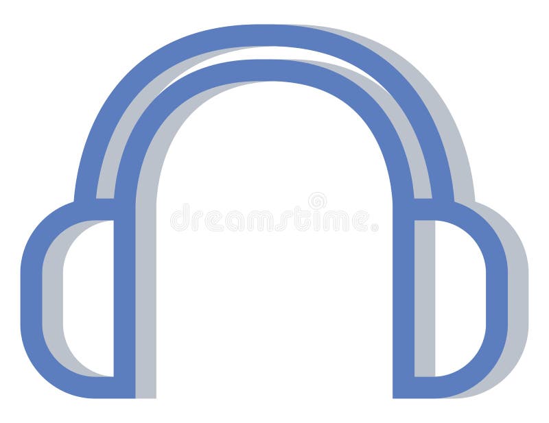 Blue headphones, icon stock vector. Illustration of graphic - 259786961