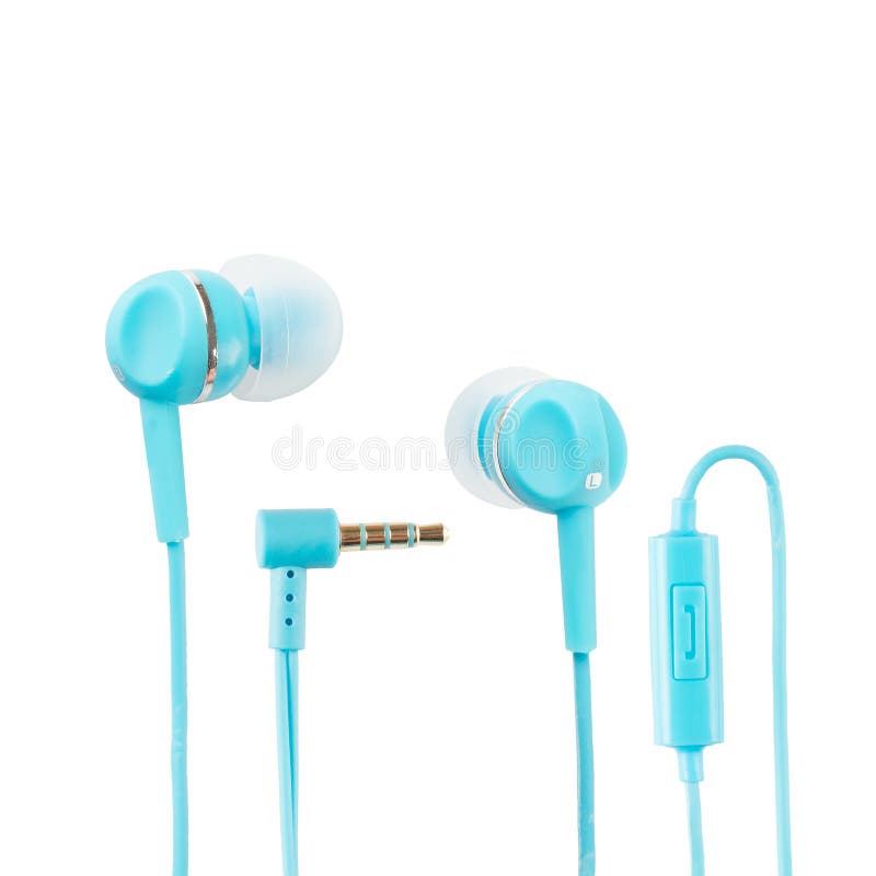 Blue Headphones stock image. Image of cable, leisure - 35987377