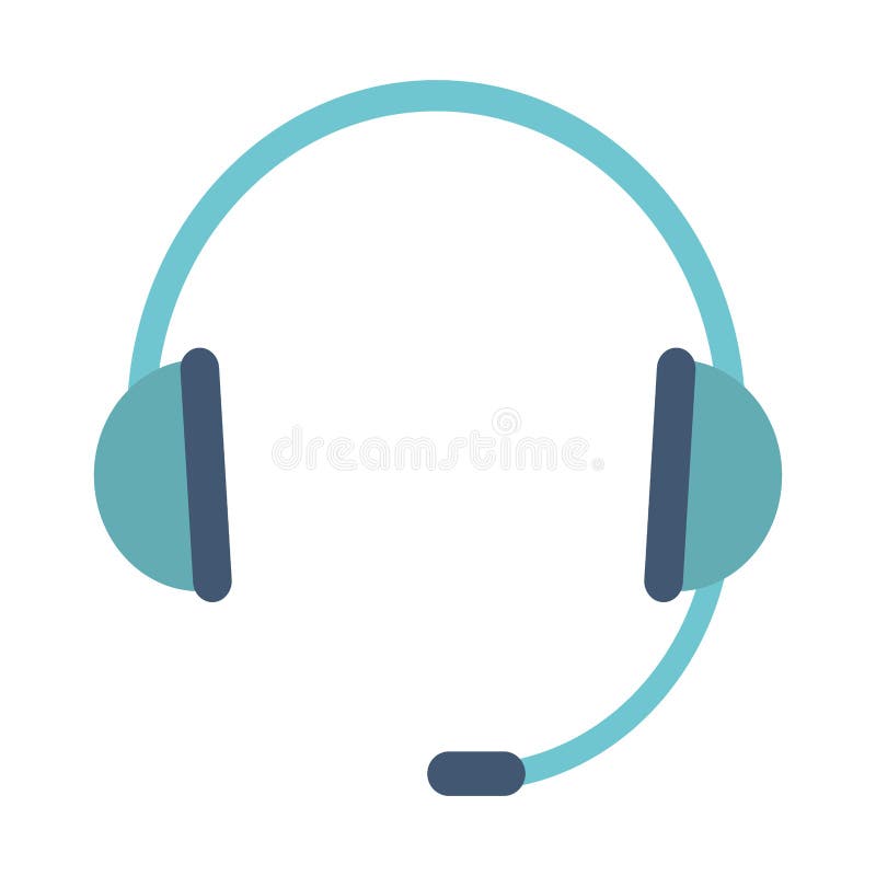 Blue headset icon stock illustration. Illustration of operator - 73307074
