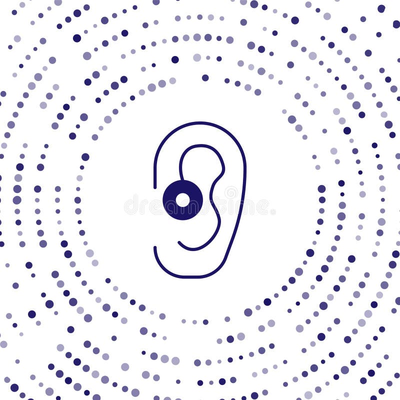 Blue Hearing Aid Icon Vector Illustration Isolated on White Background ...