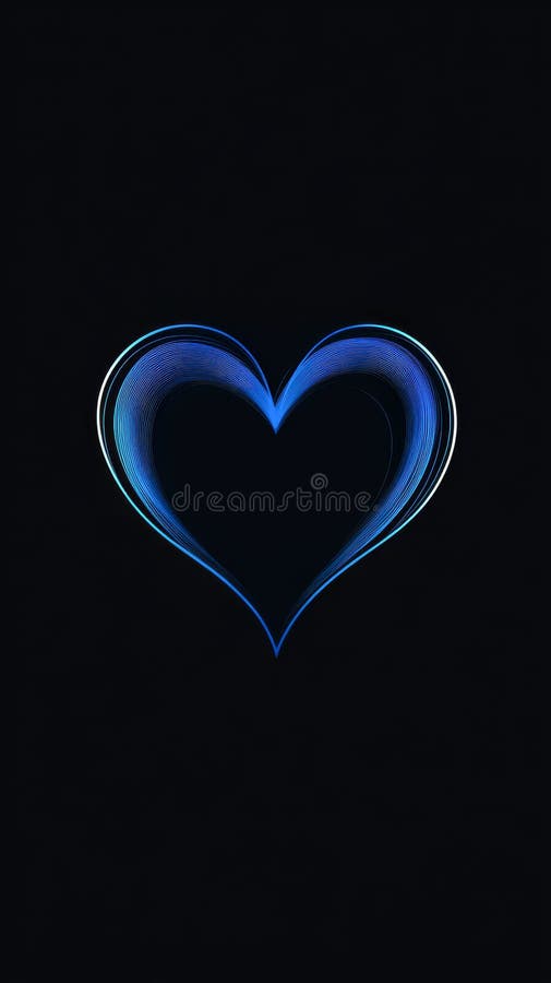 A Blue Heart with a Black Background Stock Photo - Image of border ...