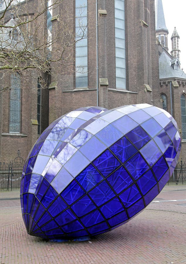 Blue Heart in the Centre of the City Delft, Netherlands Stock Photo ...