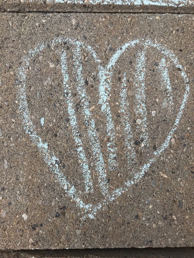 Chalk heart on sidewalk stock image. Image of square - 180736511