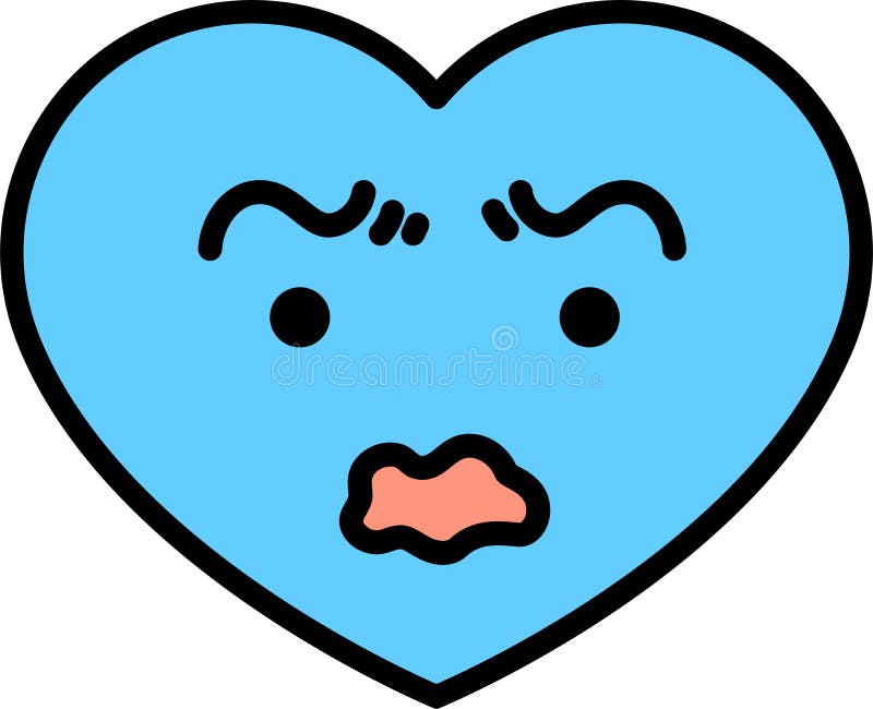 Blue Heart emoticon icon stock vector. Illustration of sunglasses ...