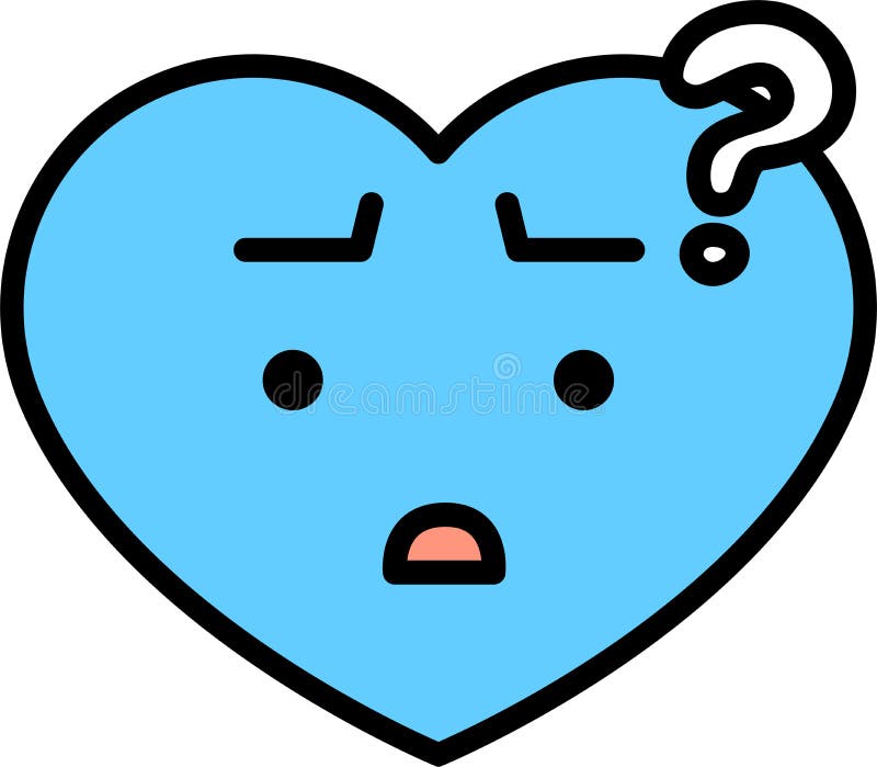 Blue Heart emoticon icon stock vector. Illustration of smile - 195146267