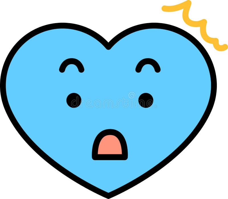 Blue Heart emoticon icon stock vector. Illustration of face - 195146283