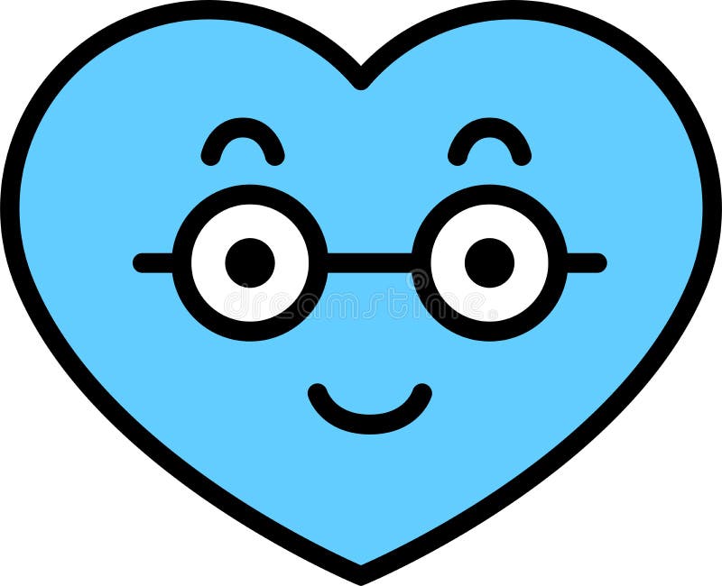 Blue Heart emoticon icon stock vector. Illustration of face - 195146283