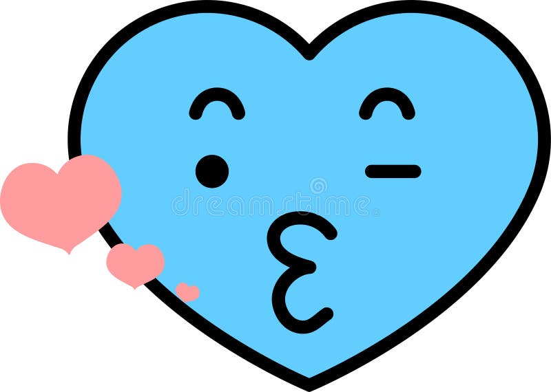 Blue Heart emoticon icon stock vector. Illustration of expression ...