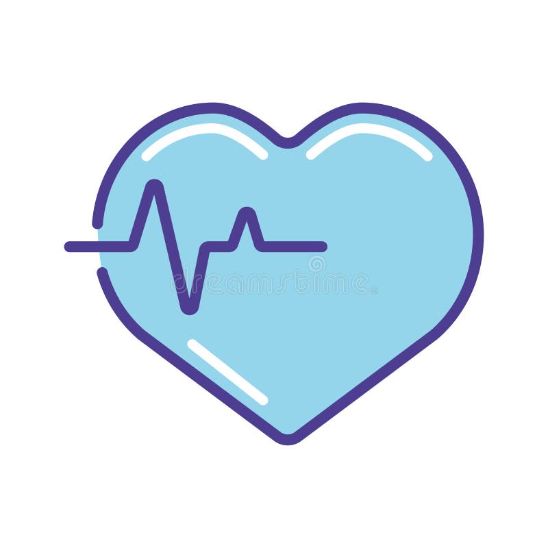 Heart Rate Pulse Icon Medical Vector Illustration Blue Background ...
