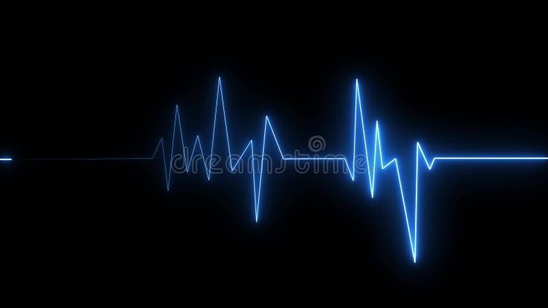 Blue Heart Pulse Light Transparent Effect Animation, Electrocardiogram ...
