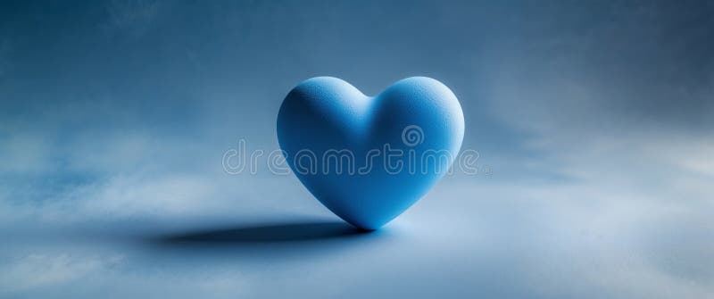 Blue Heart Rests on Blue Textured Surface. Stock Photo - Image of heart ...