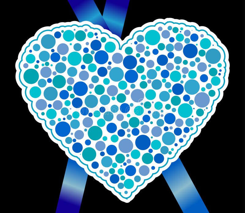 Blue heart and ribbon stock illustration. Illustration of quality ...