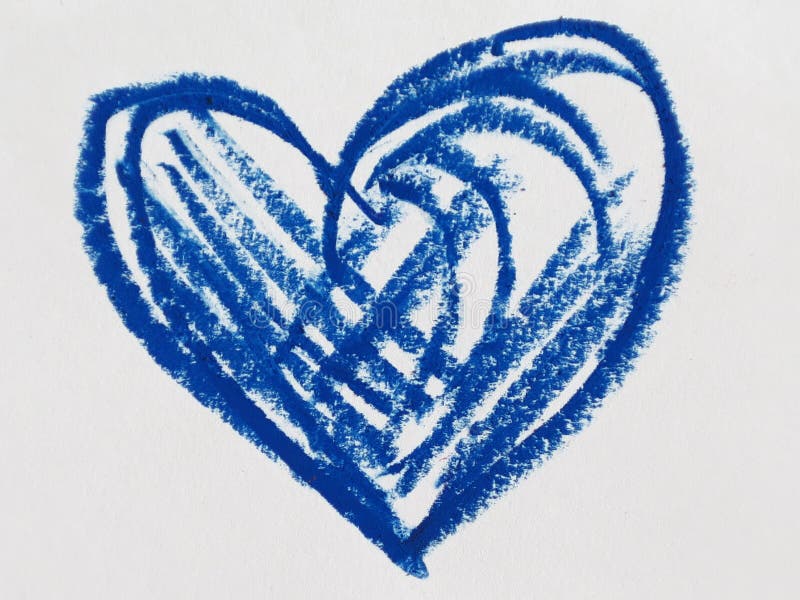 Blue Heart shape stock image. Image of drawing, artistic - 136987307
