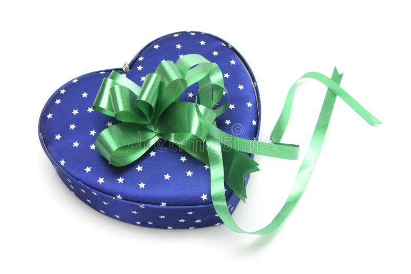 Blue Heart-shaped Gift Box stock photo. Image of concept - 3920254