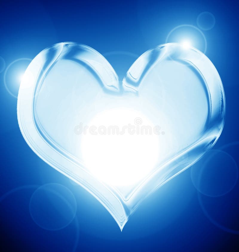 Blue heart stock illustration. Illustration of glowing - 35288084