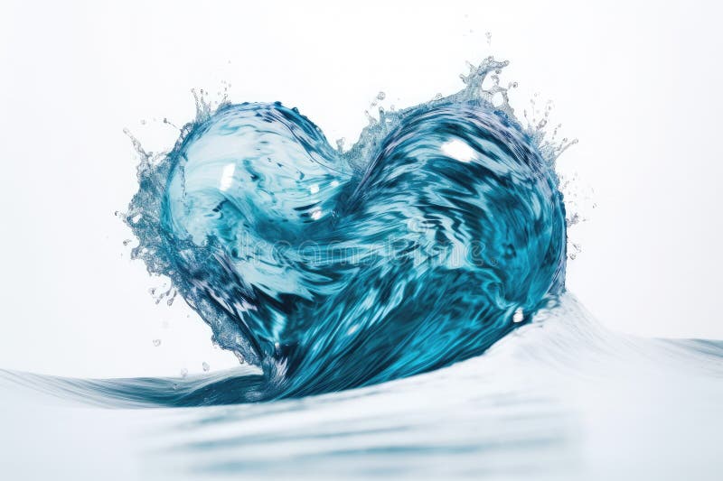 Blue Heart on White Background. Generative AI Stock Illustration ...