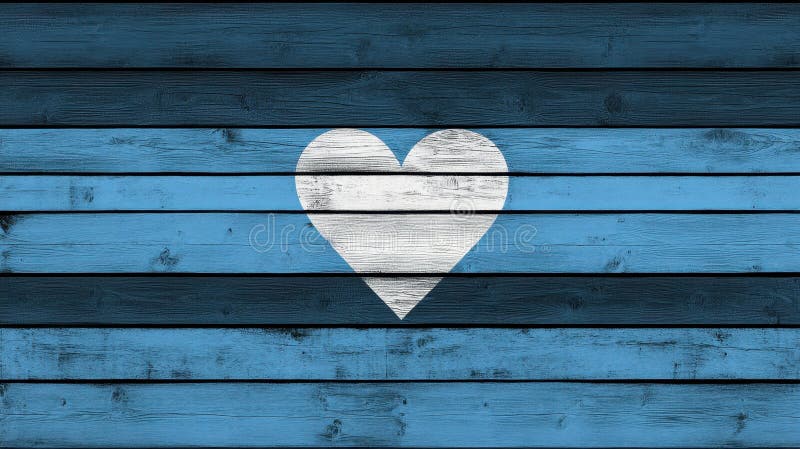 Blue Heart Wood: a Rustic Symbol of Love and Affection on Painted ...