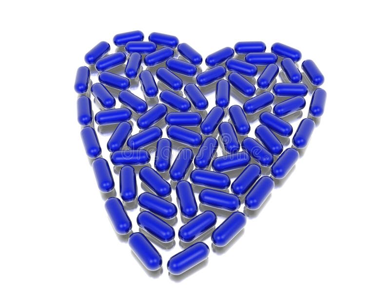 Blue hearth of capsules stock photo. Image of body, pharmacy - 4884592
