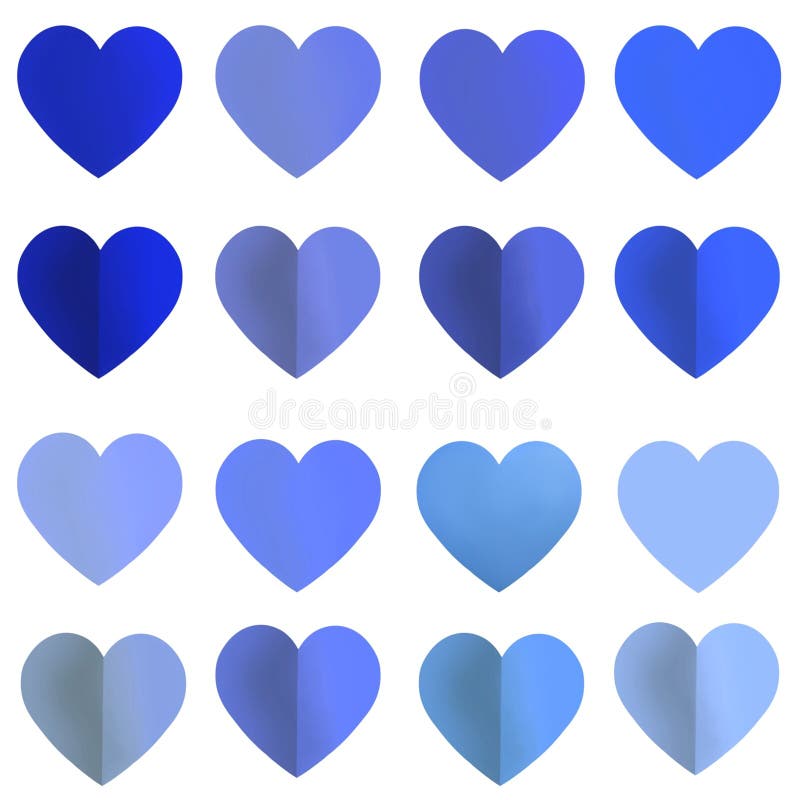 Simple Minimalism Blue Hearts Stock Illustration - Illustration of ...