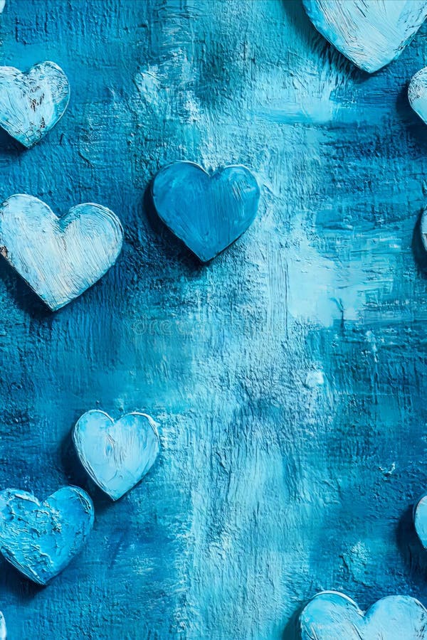 Blue Hearts on a Blue Background Stock Photo - Image of heart, mood ...