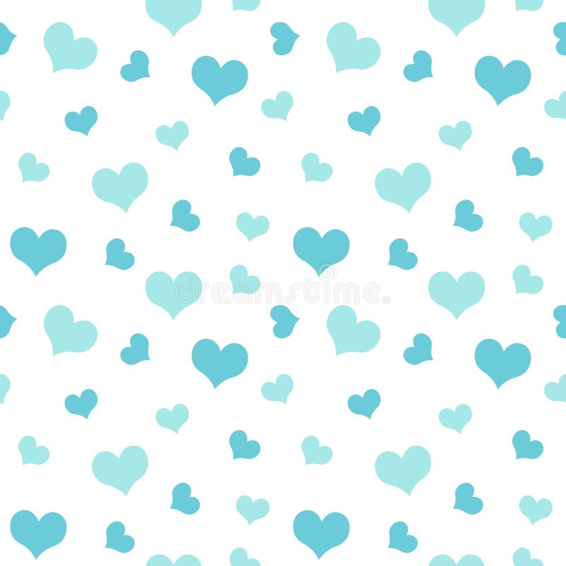 Blue Hearts Valentine`s Day Pattern Seamless Vector Stock Vector ...