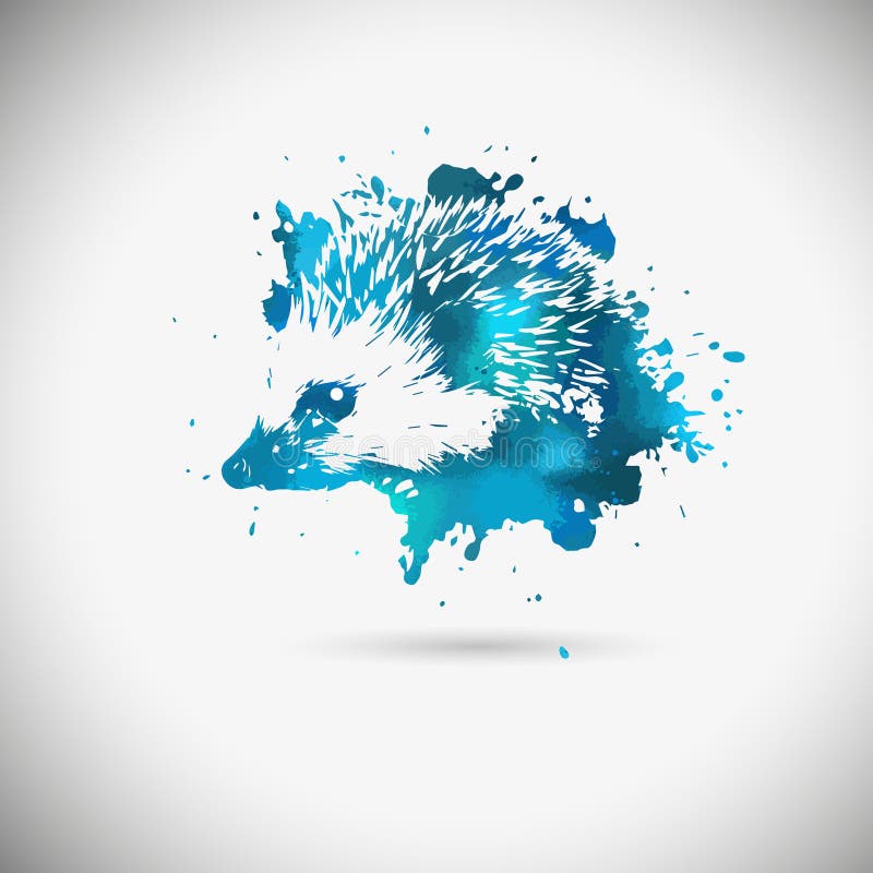 Blue Hedgehog from Blots. Vector Illustration Stock Vector ...