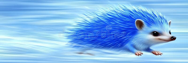 Blue Hedgehog Running through Digital Space, Concept of Speed ...