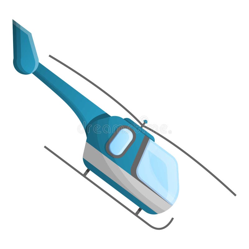 Blue Helicopter Icon, Cartoon Style Stock Vector - Illustration of ...