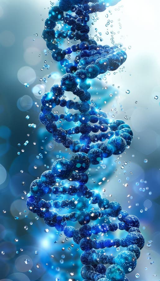 Blue Helix Human DNA Structure Stock Illustration - Illustration of ...