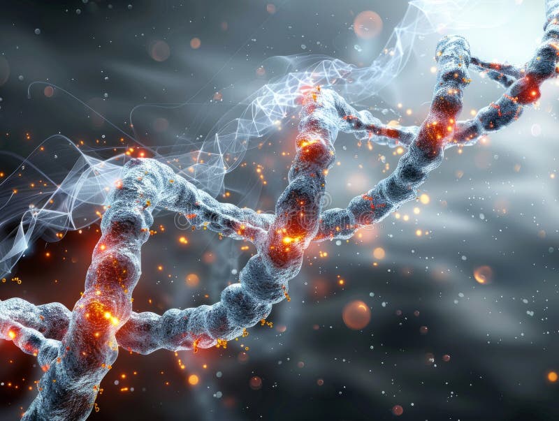 Blue Helix Human DNA Structure Stock Illustration - Illustration of ...