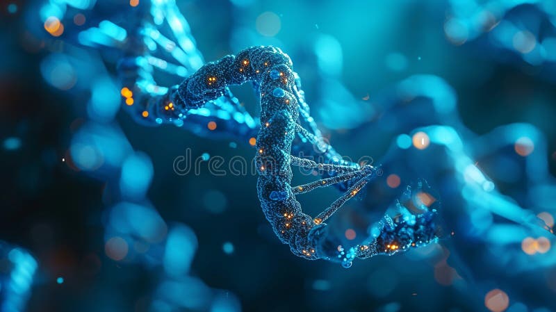 Blue Helix Human DNA Structure Stock Image - Image of technology ...