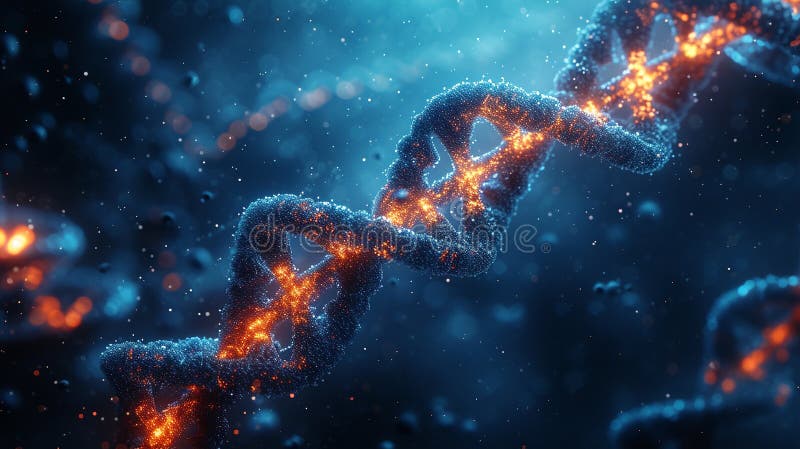 Blue Helix Human DNA Structure Stock Image - Image of molecular, gene ...