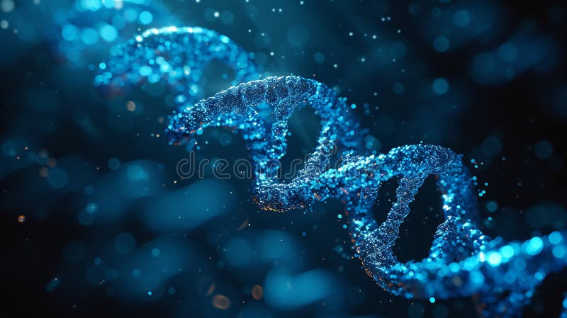 Blue Helix Human DNA Structure Stock Photo - Image of technology ...