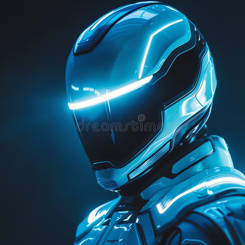 Blue helmet, AI generated stock illustration. Illustration of helmet ...