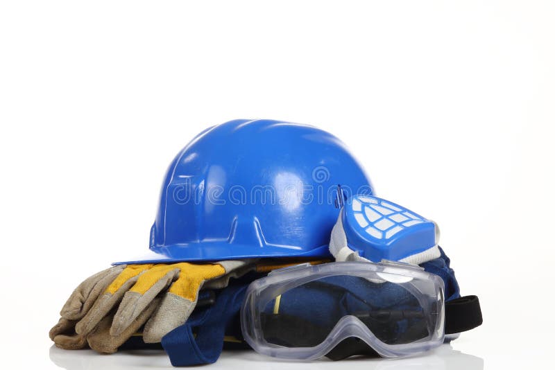 Blue Helmet Safety Equipment Stock Photo - Image of protective, builder ...