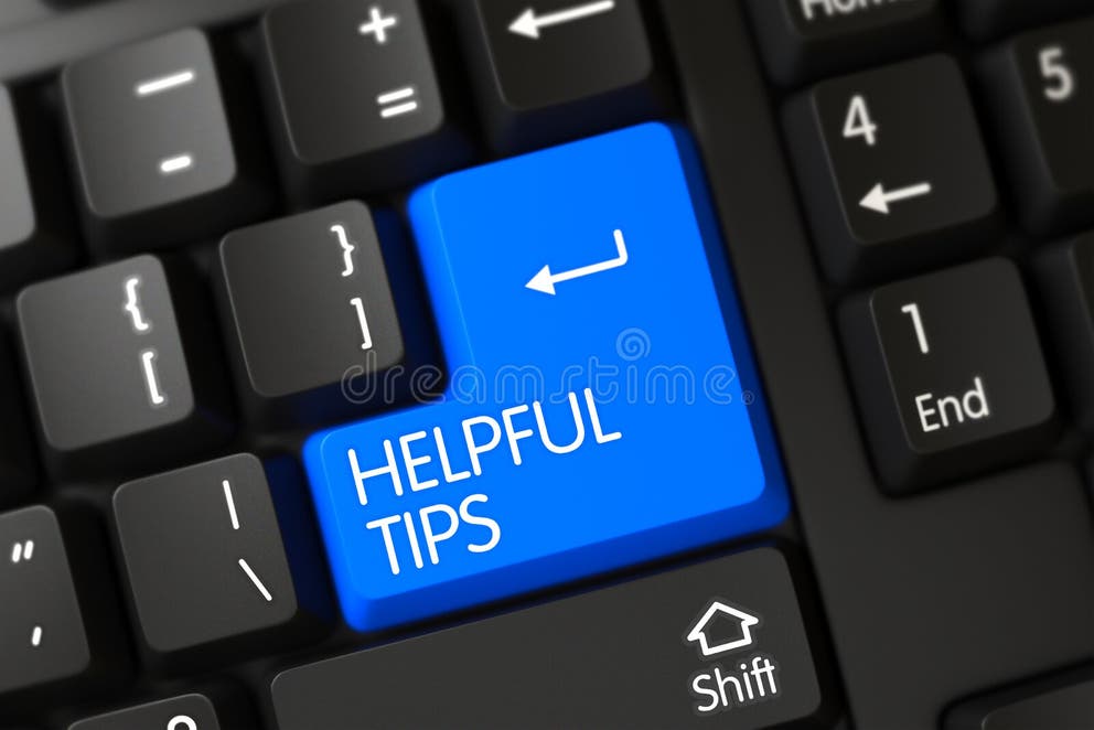 Blue Helpful Tips Keypad on Keyboard. Stock Illustration - Illustration ...