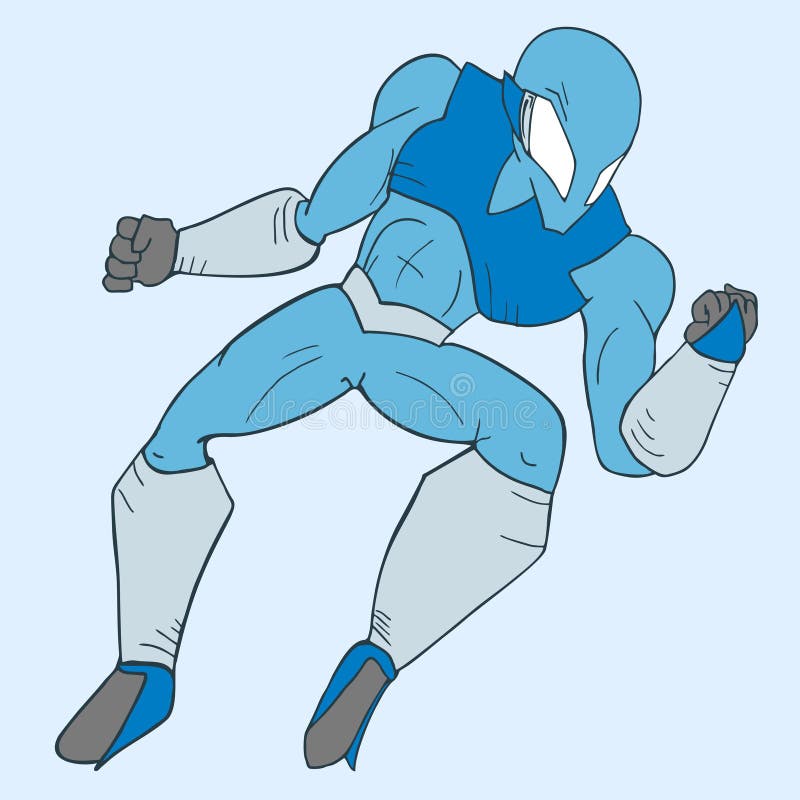 Blue hero stock vector. Illustration of defense, captain - 41028909