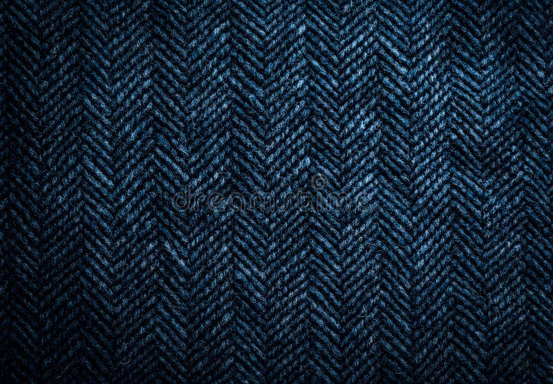 Blue Herringbone Pattern Woolen Fabric Texture Background Stock ...